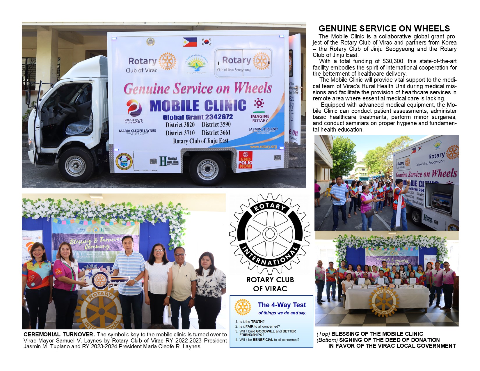 Rotary Club of Virac donates Mobile Clinic to Virac LGU, boosts health ...